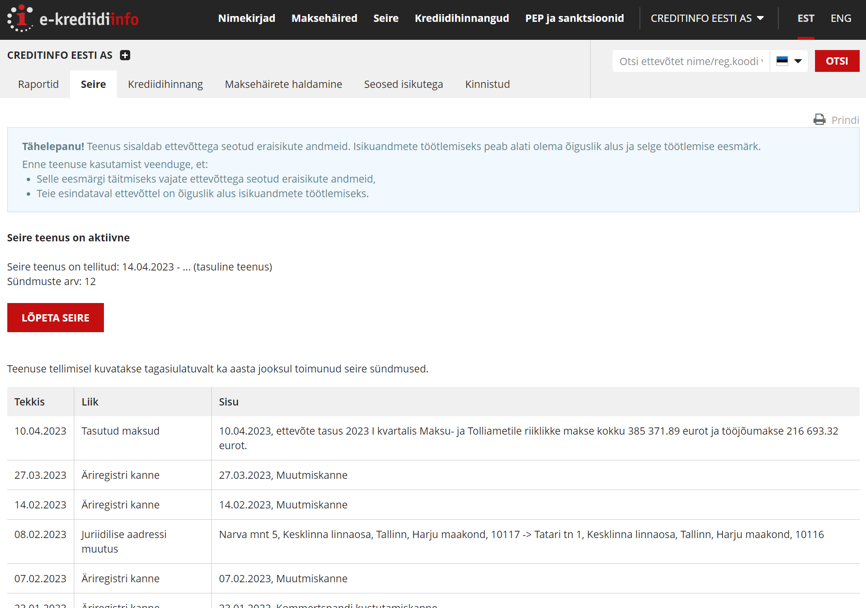 Kuidas asuda kasutama ettevõtete seire teenust? - Creditinfo Eesti